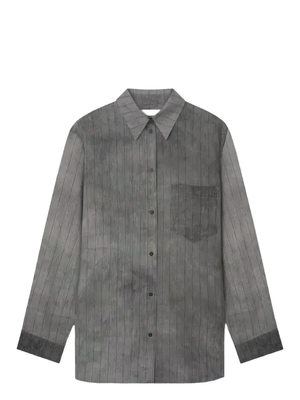 Nanushka Chaska Pinstripe Oversized Shirt - Grey