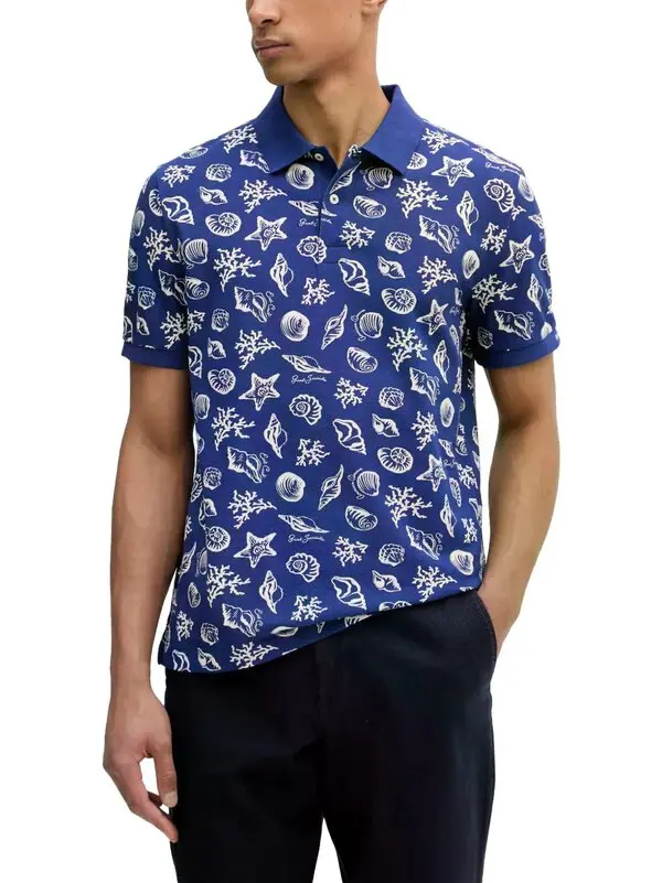 Gant Seashell-print Polo Shirt - Blue