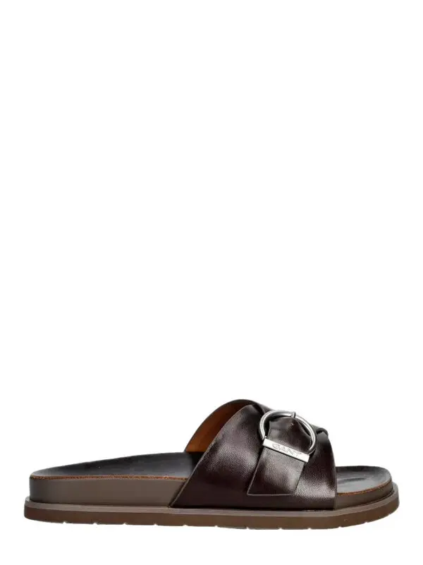 Gant Buckle Detail Crossover Slides - Brown