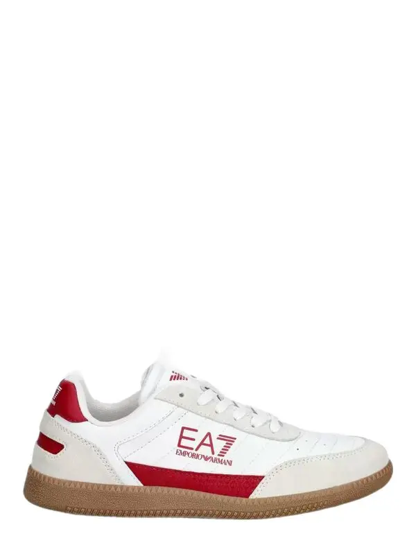 EA7 Panelled Logo Print Sneakers - White