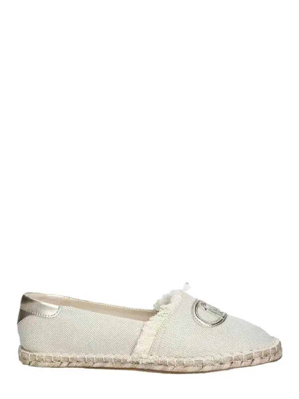 Liu Jo Logo Plaque Frayed Espadrilles - White