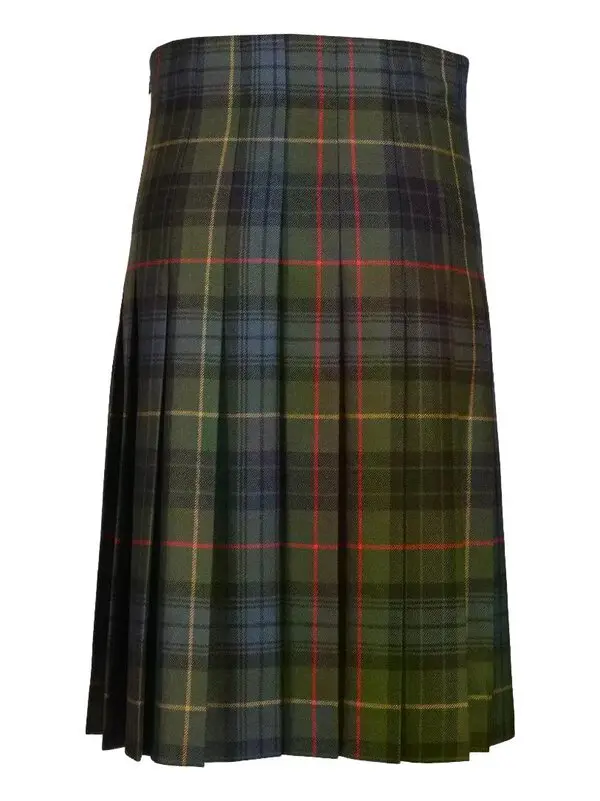 Etro Pleated Macro-check Maxi Skirt - Green