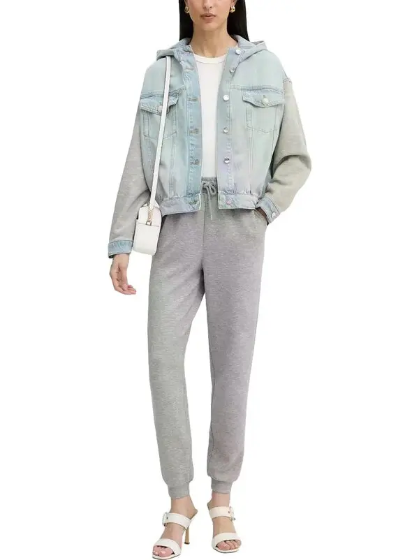 Liu Jo Hooded Denim Jacket With Rhinestone Embellishment - Blue