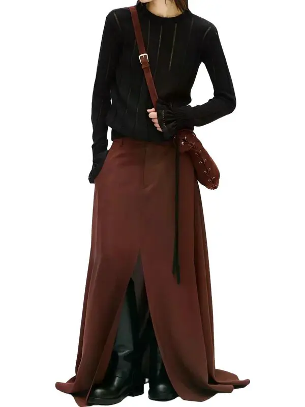 ANN DEMEULEMEESTER Ribbed Knit Open Back Sweater - Black