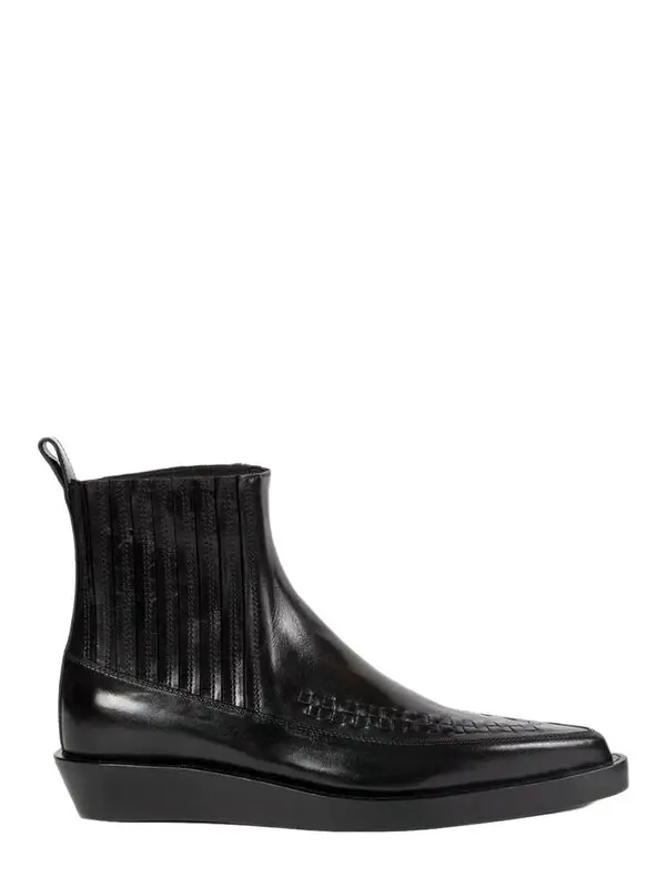 ANN DEMEULEMEESTER Woven Detail Chelsea Boots - Black