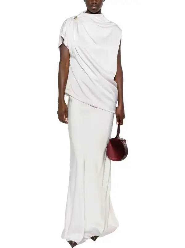 Fabiana Filippi Satin Finish Maxi Skirt - Grey