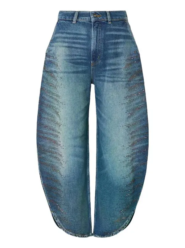 Liu Jo Rhinestone Embellished Faded Jeans - Blue