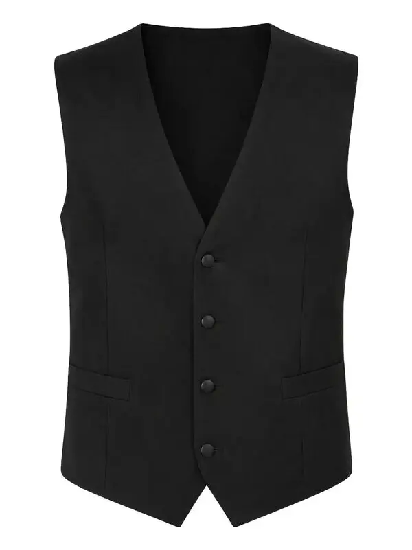 Dolce & Gabbana Wool V-neck Waistcoat - Black