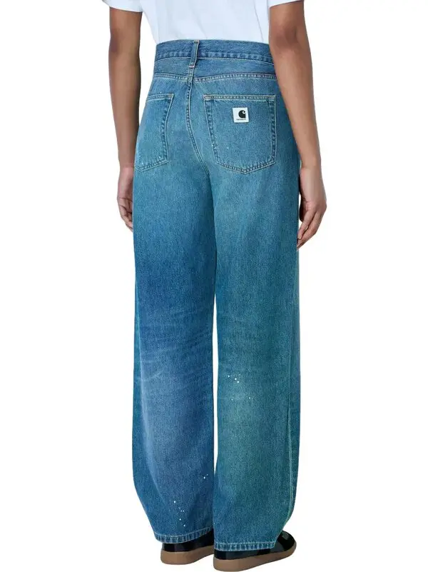 Carhartt Work In Progress Paint-splatter Wide-leg Jeans - Blue