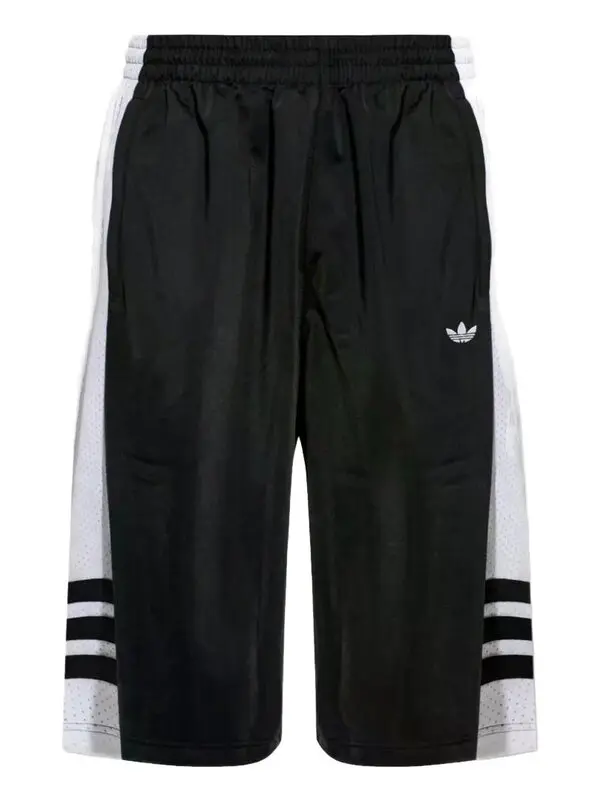 Adidas Embroidered Trefoil Logo Track Shorts - Black