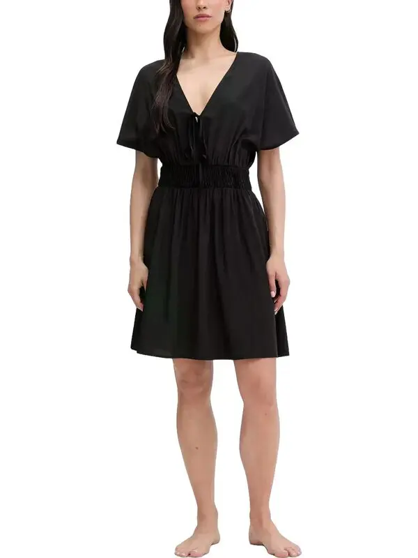 Liu Jo Smocked-waist Midi Dress - Black