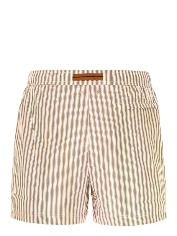 Zegna Striped Drawstring Swim Shorts - Neutrals