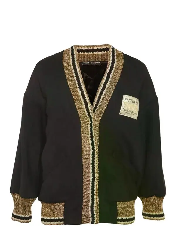 Dolce & Gabbana Open-front Jacket With V-neck And Drop Shoulder - Black