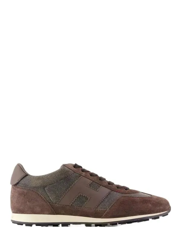 Hogan Panelled Lace-up Sneakers - Brown
