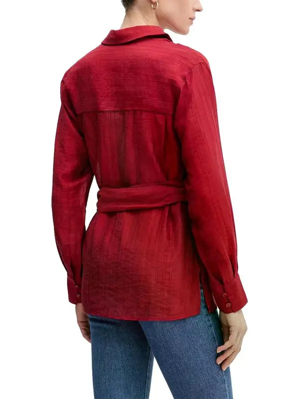 HOSS INTROPIA Cosette Wrap-style Long-sleeve Top - Red