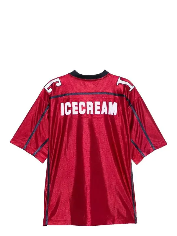 ICECREAM Logo-print V-neck T-shirt - Red