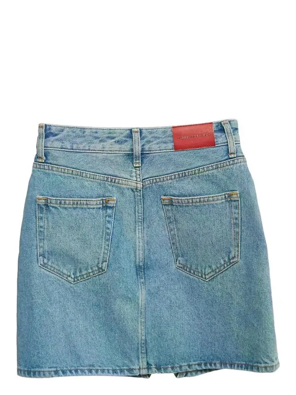 Alessandra Rich Crystal-embellished Denim Skirt - Blue