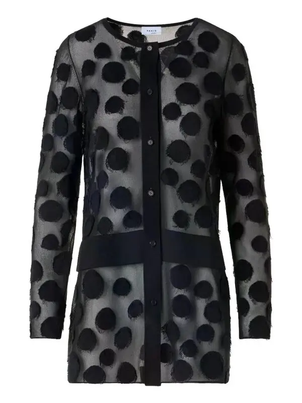 Akris Polka-dot Button-front Cardigan - Black