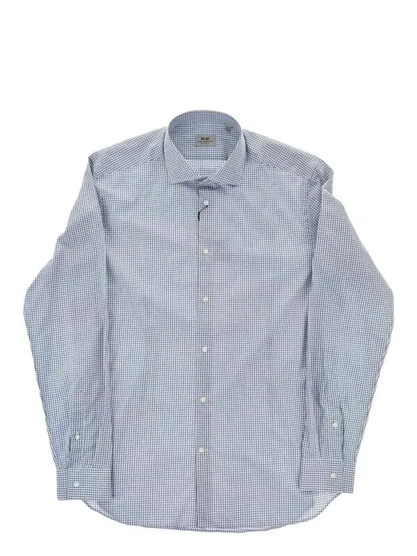 Corneliani Gingham-check Cotton Shirt - Blue