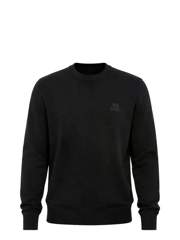 DIESEL® Logo Print Crew Neck Sweatshirt - Black