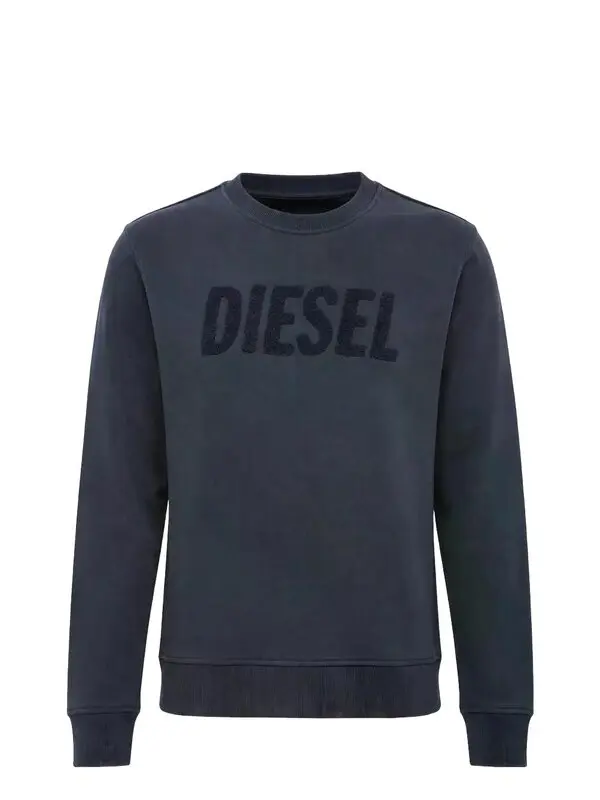 DIESEL® Logo Embroidered Brushed Sweatshirt - Blue