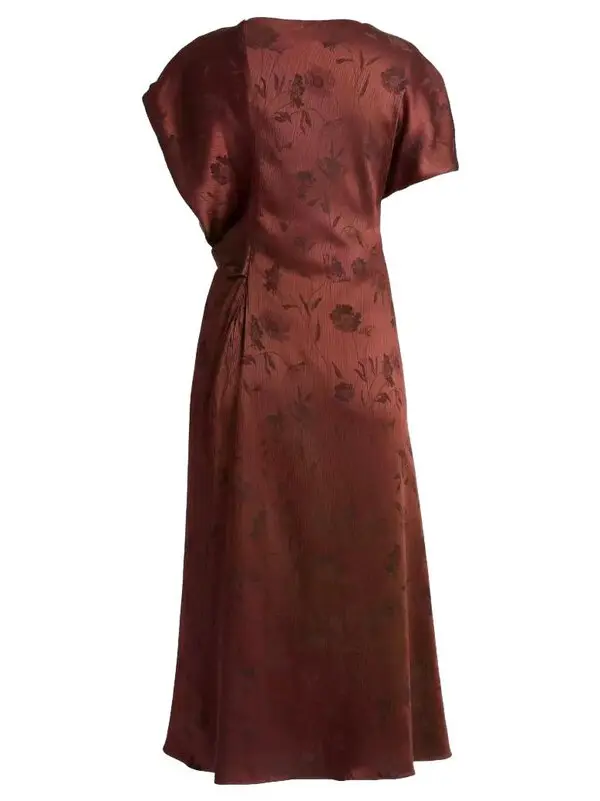 Erdem Floral Jacquard Creponne Midi Dress - Red