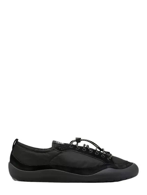 Prada Logo Patch Lace-up Sneakers - Black