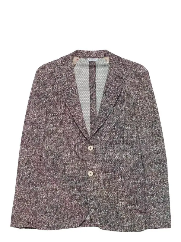 MANUEL RITZ Textured Single-breasted Cotton Blazer - Red