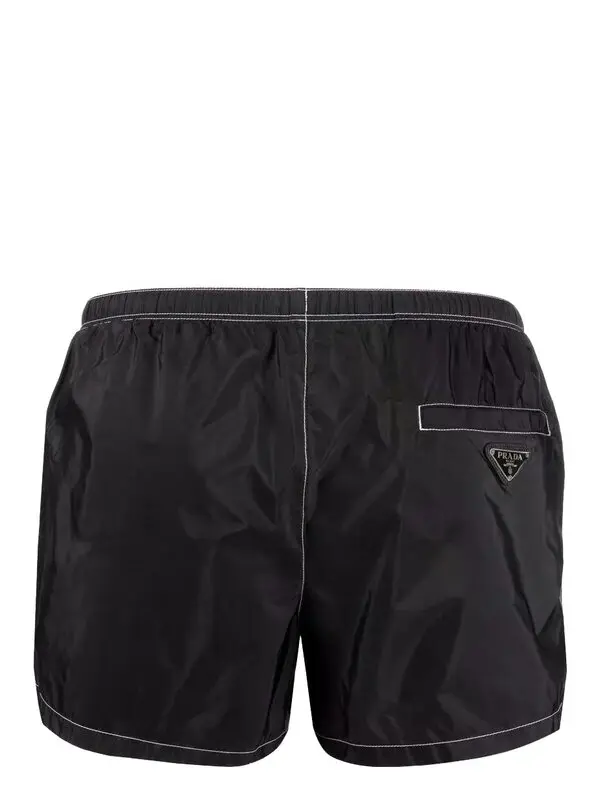 Prada Contrast Stitching Swim Shorts - Black