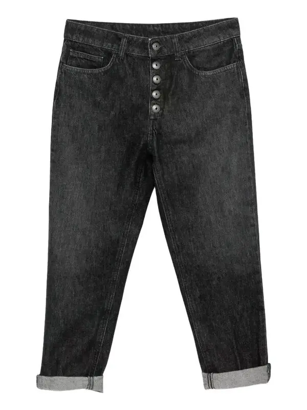 DONDUP Koons Button-fly Turned-up Jeans - Black