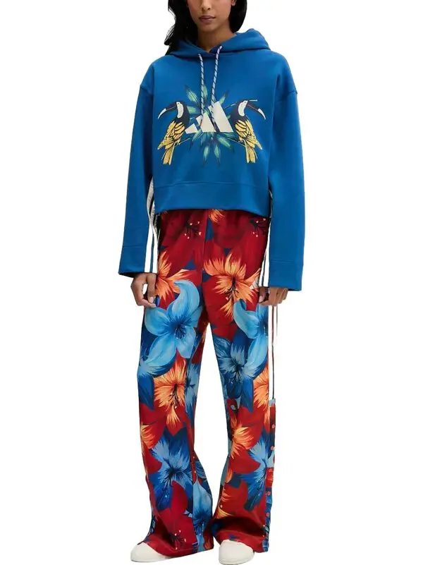 Adidas Farm Rio Logo-print Stripe Hoodie - Blue