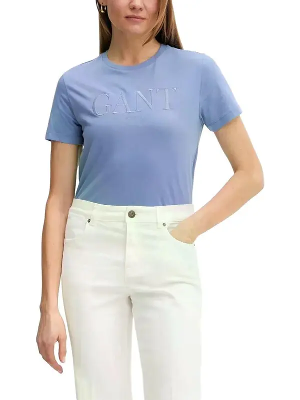 Gant Logo Embroidered T-shirt - Blue