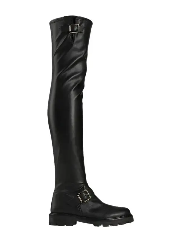JIMMY CHOO Biker Kb Buckle-detail Boots - Black