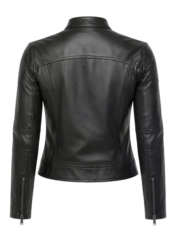 DIESEL® L-suza-r" Zip-detail Leather Jacket - Black