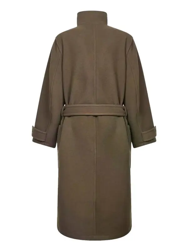 LEMAIRE Belted Wrap-design Coat - Brown