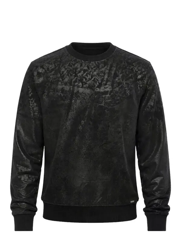 DIESEL® Glitter Effect Crew Neck Sweater - Black
