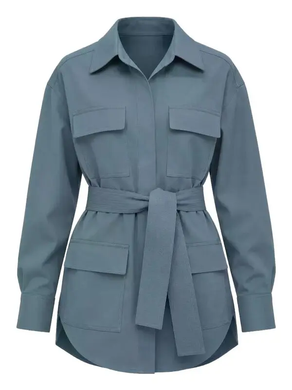 SUPER BLOND Belted Shirt - Blue