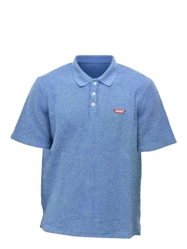 Dsquared2 Logo-pin Terry-cloth Polo Shirt - Blue