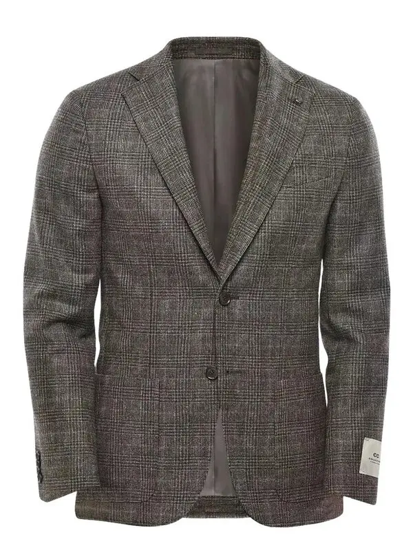 Corneliani Checked Single-breasted Blazer - Grey