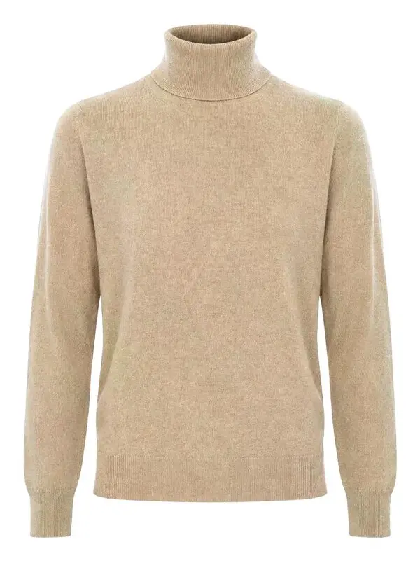Malo Roll Neck Knitted Sweater - Neutrals