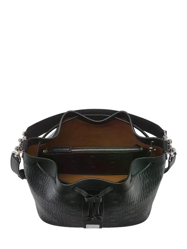 Mcm Dessau Visetos Medium Bucket Bag - Black