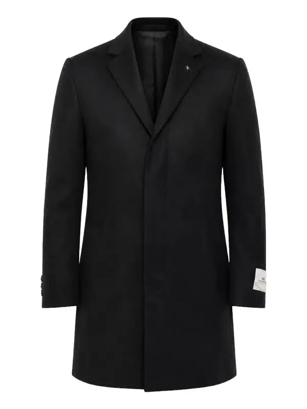 Corneliani Concealed-button Virgin Wool Coat - Black