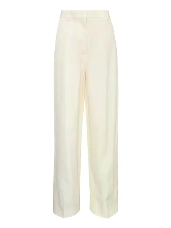 JIL SANDER Pressed-crease Silk Trousers - Neutrals