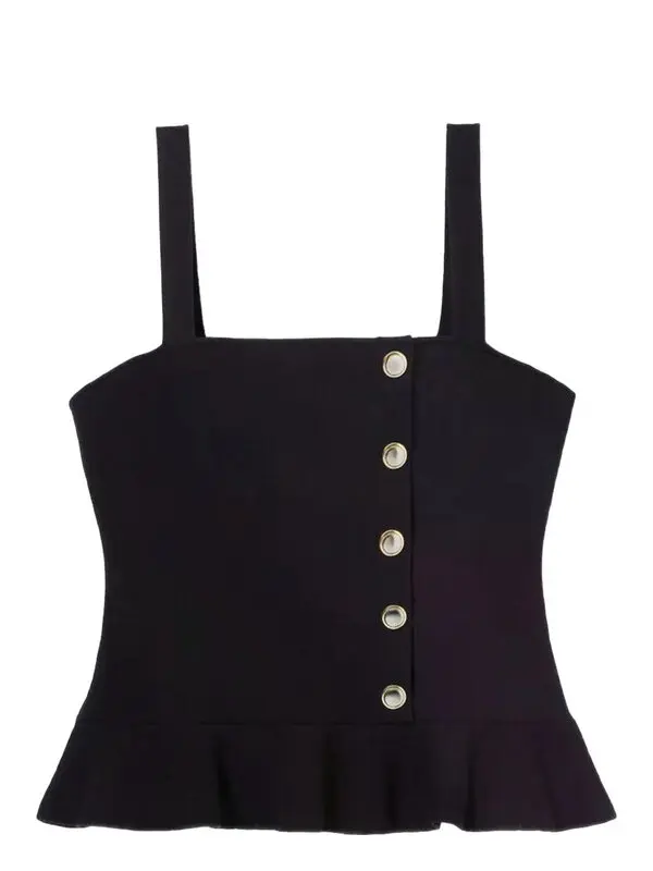 Claudie Pierlot Ruffled Knit Top - Blue