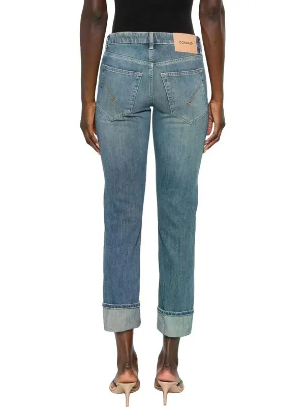 DONDUP Logo Patch Turn-up Jeans - Blue
