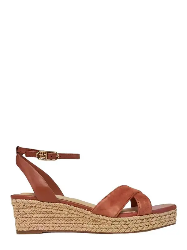 Tommy Hilfiger Cross-strap Espadrille Wedges - Brown