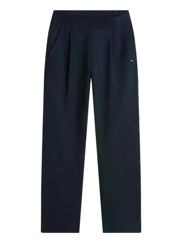 Tommy Hilfiger Embroidered Pleated Track Pants - Blue