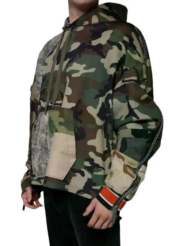 Dolce & Gabbana Camouflage Patchwork Hoodie - Green