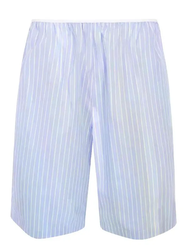THE FRANKIE SHOP Striped Cotton Shorts - Blue