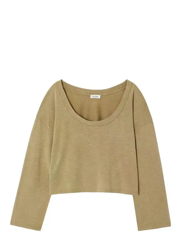 American Vintage Pojy Slubbed Cropped T-shirt - Brown